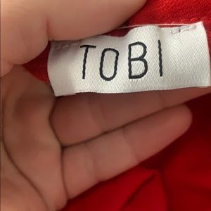Tobi | Tops | Low Cut Red Bodysuit | Poshmark